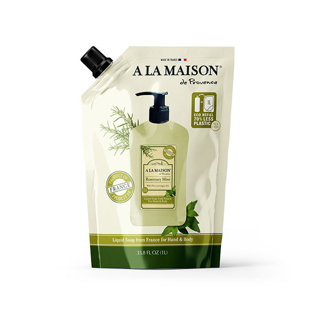 Rosemary Mint Eco-Friendly Refill Pouch 1L – A la Maison de Provence